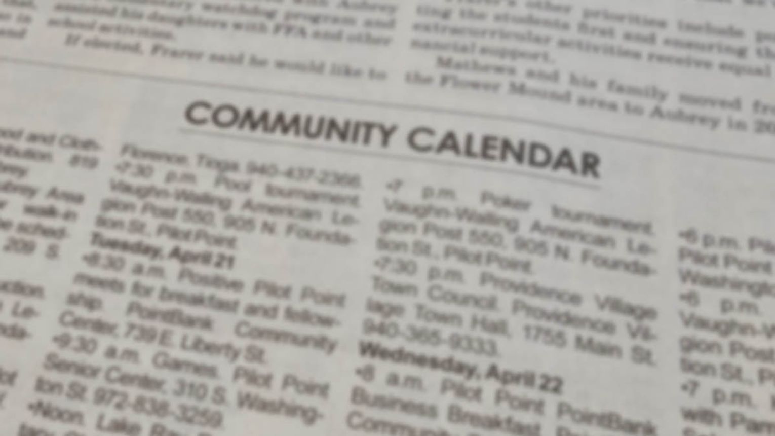 COMMUNITY CALENDAR